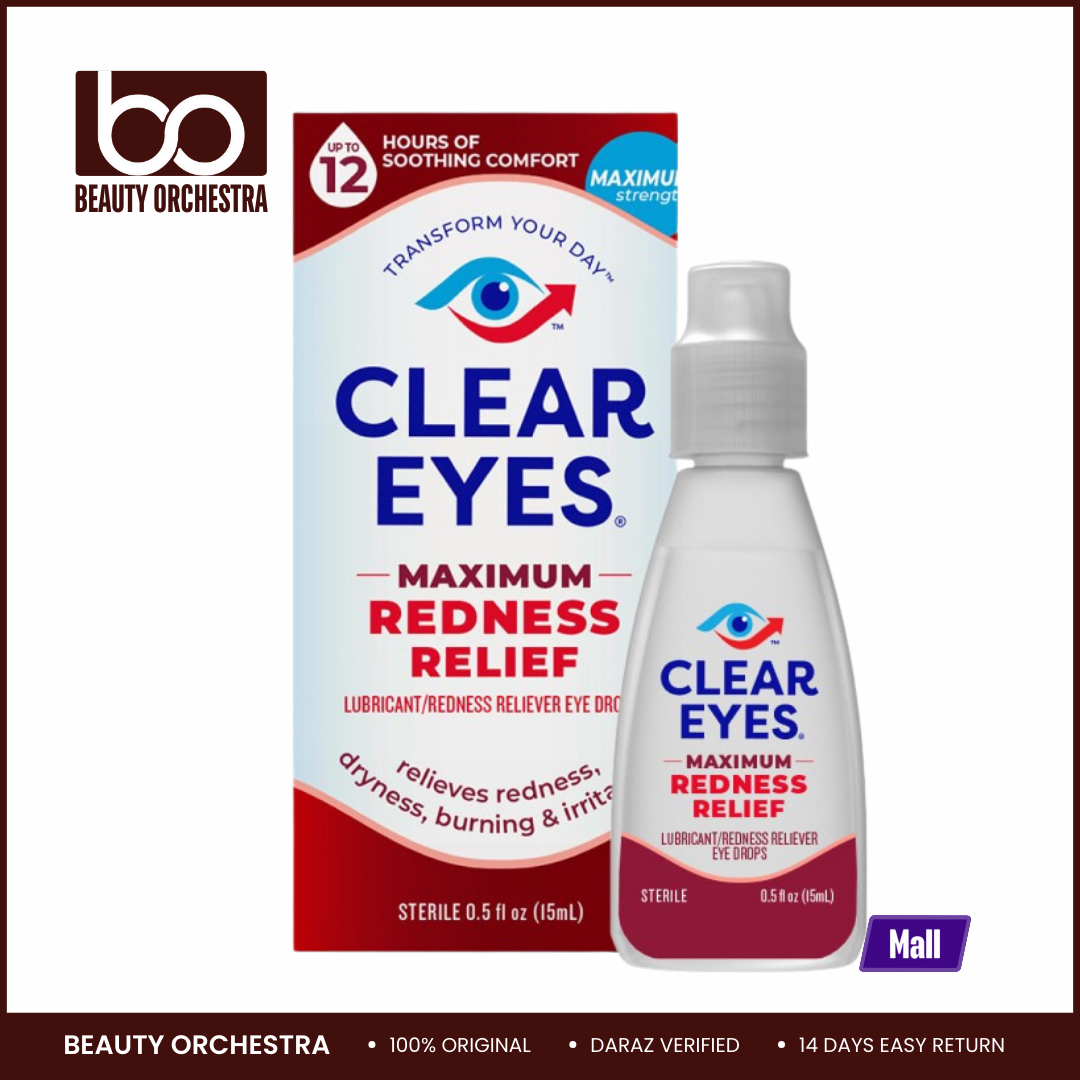 Clear Eyes Maximum Redness Relief Eye Drops - 15ml | Daraz.com.bd
