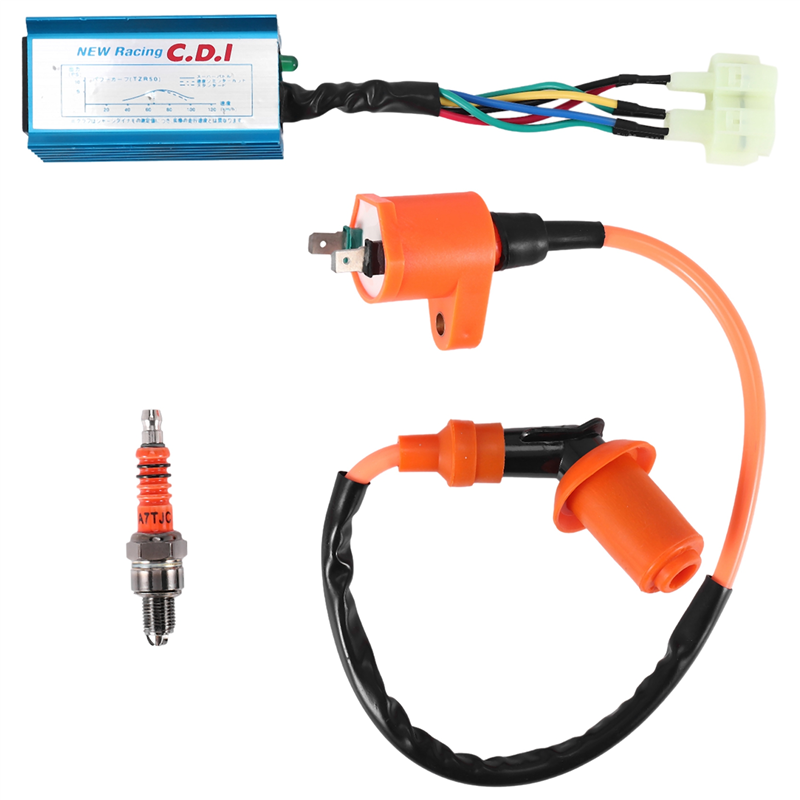 Racing Ignition Coil+Spark Plug+CDI Box For GY6 50cc-150cc 4-Stroke ...