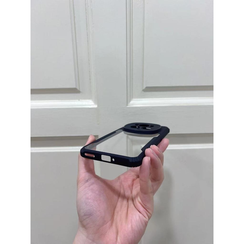 For Honor Magic6 Pro Transparent Black Shockproof Camera Protective ...