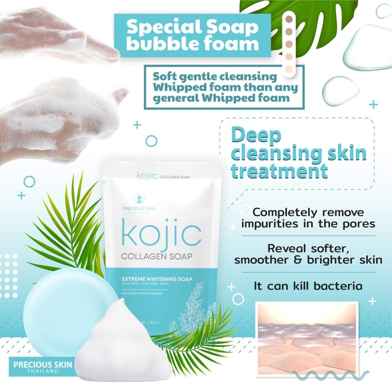 KOJIC Collagen Snail Soap 60gm Extreme Whitening Soap – Well Being