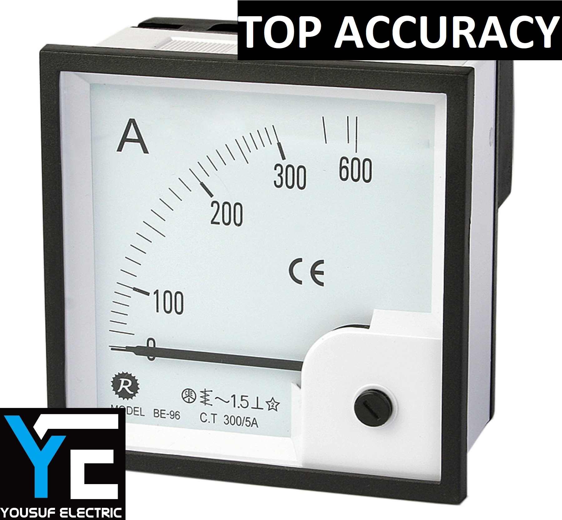 Ampere meter square panel meter ampere meter analogue 0-500 ampere ...