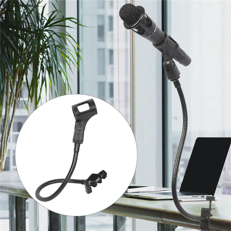 Mic Flexible Gooseneck Clamp Microphone Stand 360 Degree Flexible ...