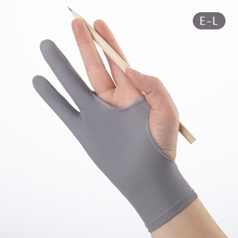 1pc Black 2 Fingers Anti-fouling Gloves Anti Touch Hand Drawing Writing ...