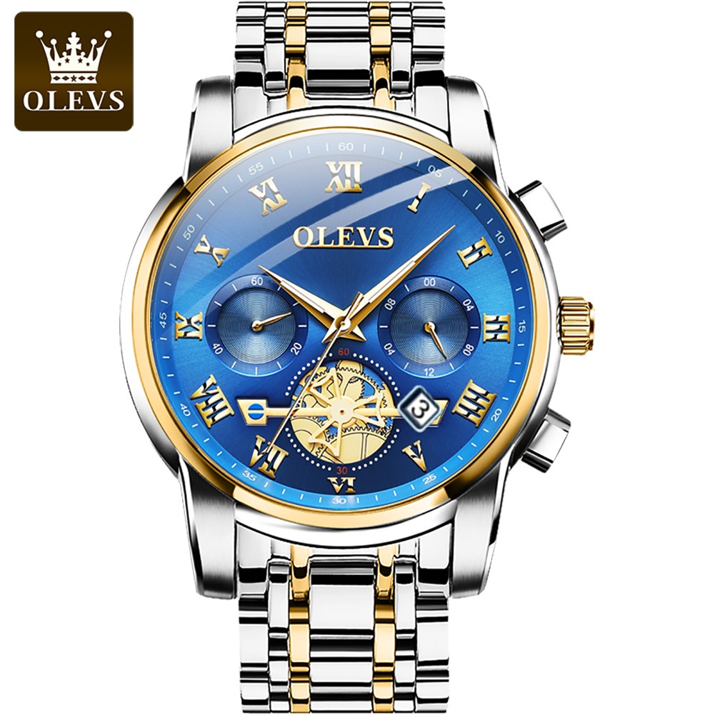 Olevs 2859 Top Brand Silver And Golden Two Tone Stainless Steel