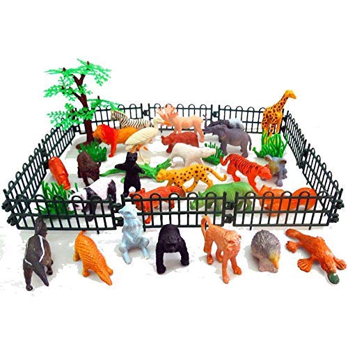 Safari Plastic Animals Figures Toys-53 Piece Mini Realistic Wild Vinyl ...