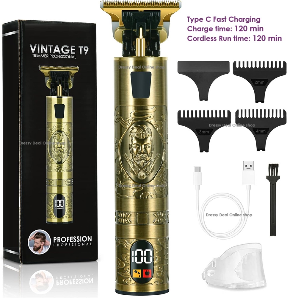 T9 type C Fast charging Rechargeable Cordless Electric Hair Clippers ...