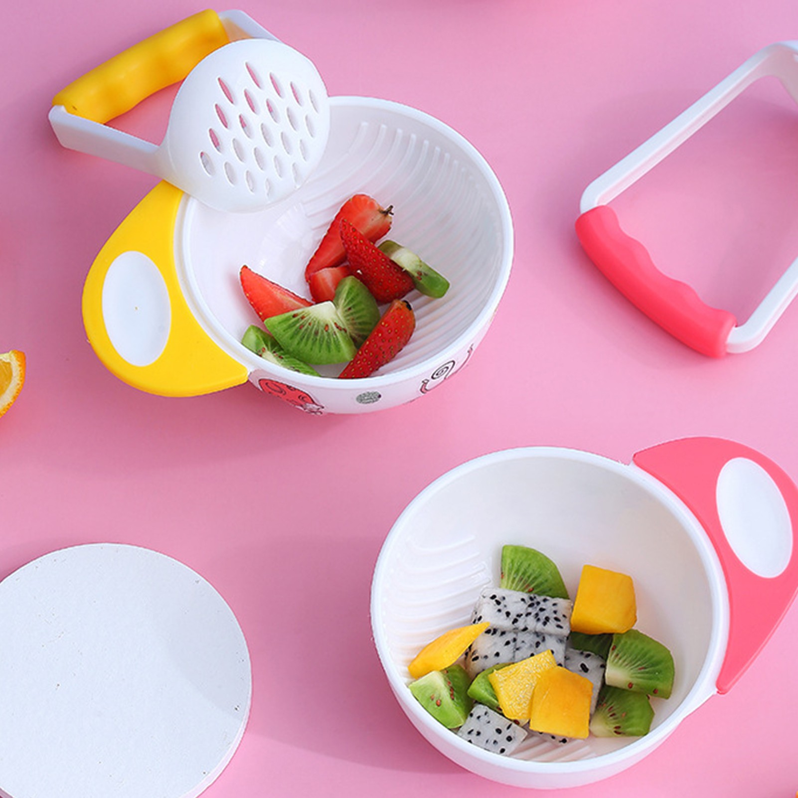 Baby Food Grading Bowl with Masher: Baby Feeding Set: Fruit Feeder ...