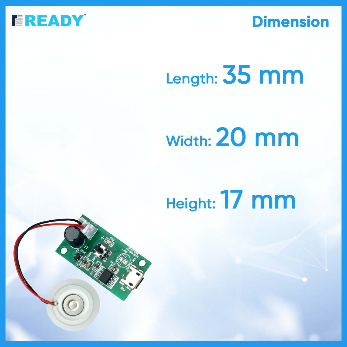 Ultrasonic Mist Maker Atomizing Fogger Humidifier Module - D20mm Mist ...