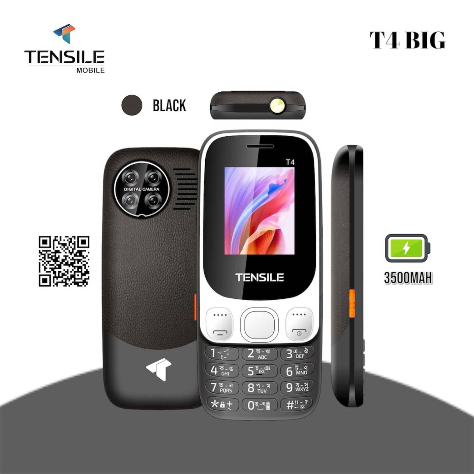 T4 Black Color Feature Mobile Phone by TENSILE