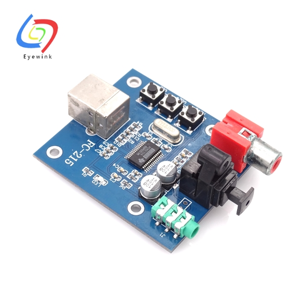 PCM2704 USB DAC to S/PDIF Sound Card Decoder Board 3.5mm Analog Output ...