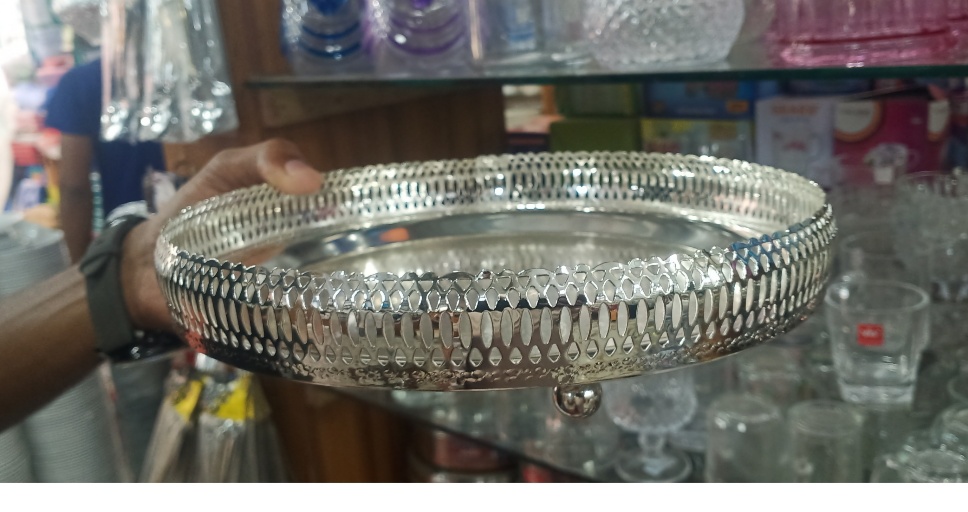 Round Gallery Tray Plate Paandan Paan Leaf Tea Tray Biscuit, Pandan ...