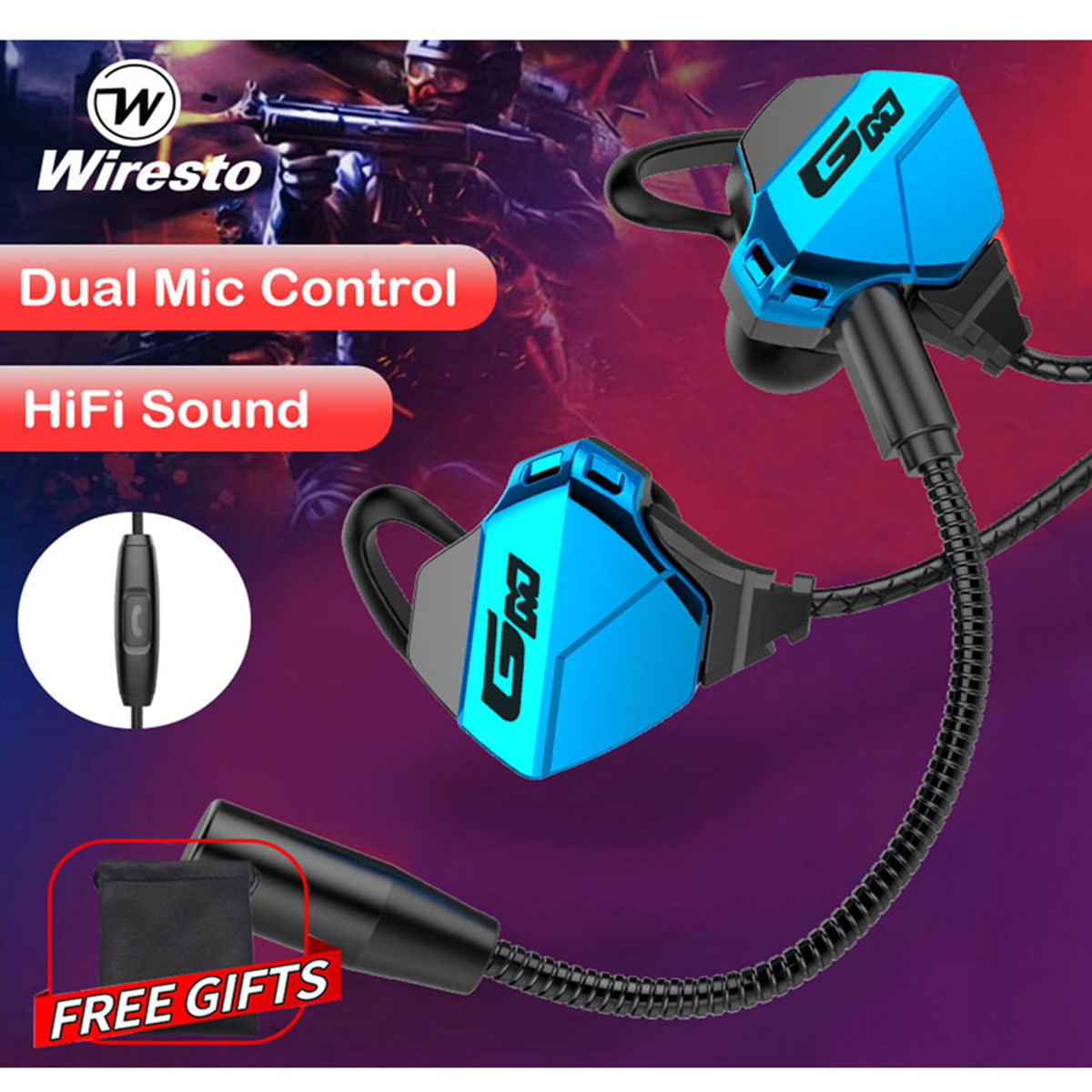 Wiresto G10 Gaming Headphone Wired Noise-Reducing Stereo Headset, With ...