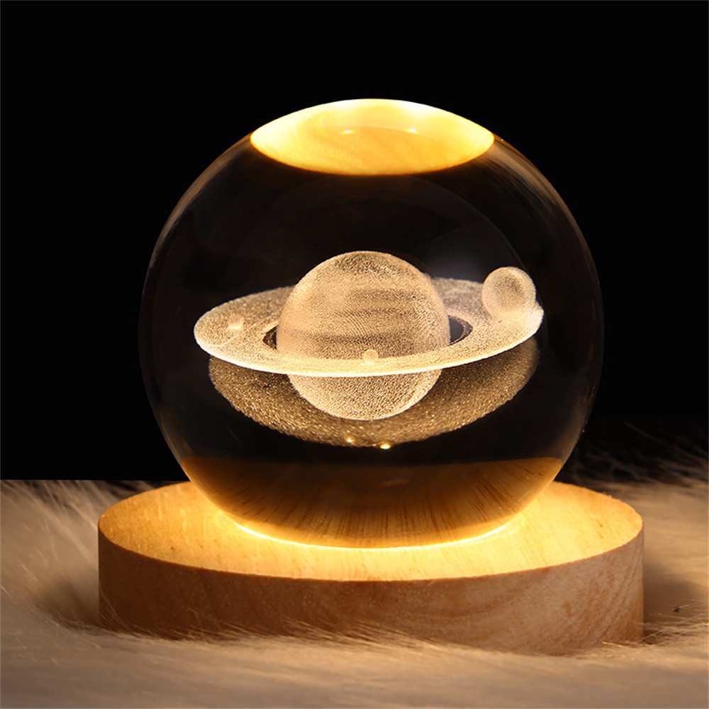 Crystal Ball USB Christmas Night Lights Night Lamp Glowing Planetary ...