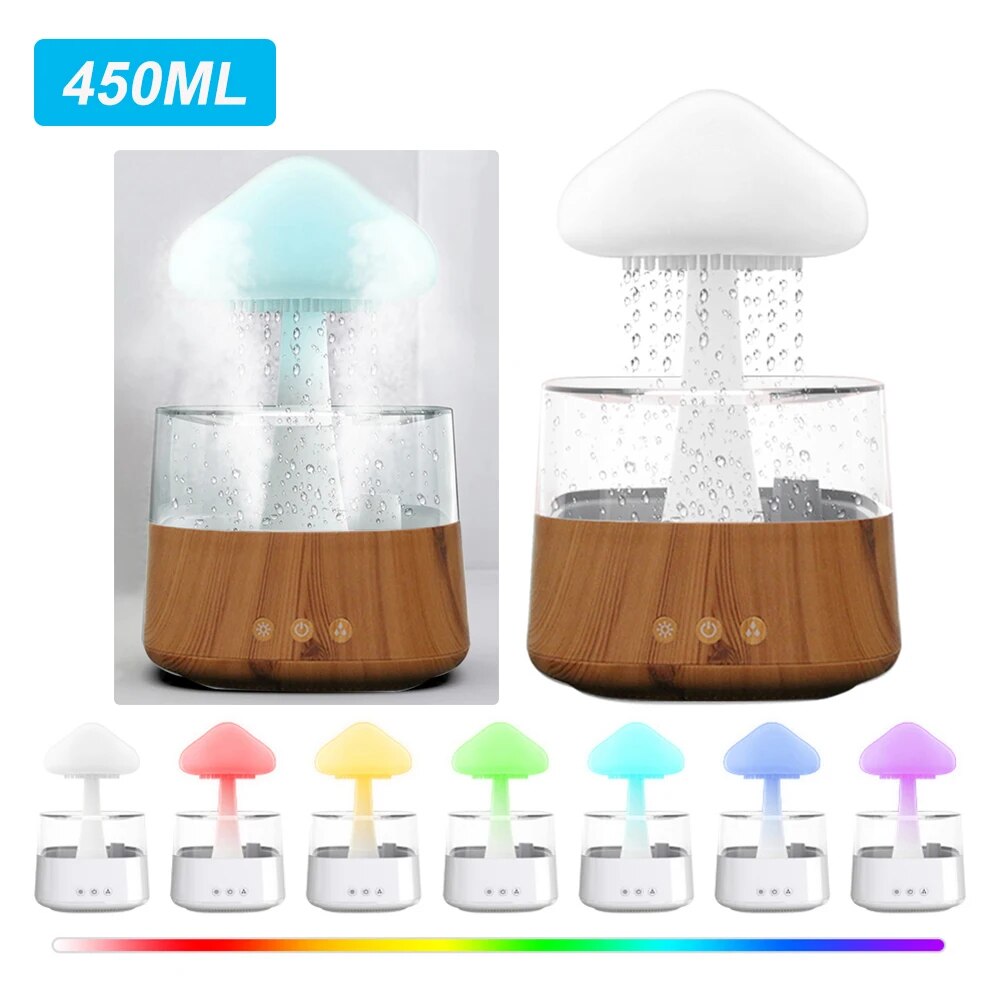 Mushroom Air Humidifier Home Bedroom Aromatherapy Lamp Calming Water ...