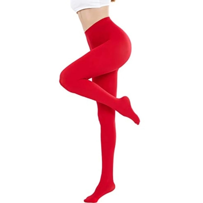 Women’s Solid Colored Full Footed Tights Pantyhose Vibrant Color Opaque ...