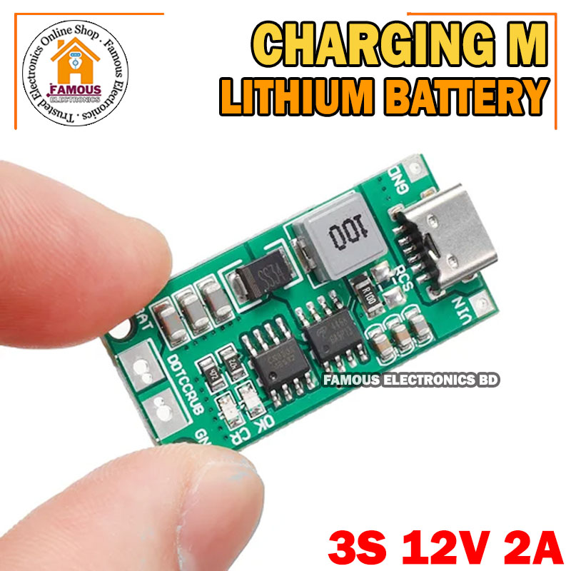 Multi-Cell 3S 2A Type-C To 12.6V Step-Up Boost Lipo- Polymer Li-Ion Charger 11.1V 18650 Lithium ...