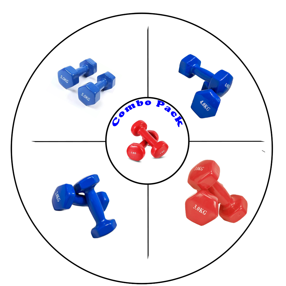 Vinyl Dumbbell Combo Pack-1Kg-5Kg Set-1 Set-30Kg | Daraz.com.bd