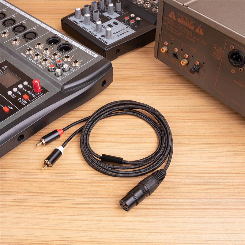 NAMUNY 3 Pin XLR Female to Dual RCA Male Y Splitter Cable,Mixer ...