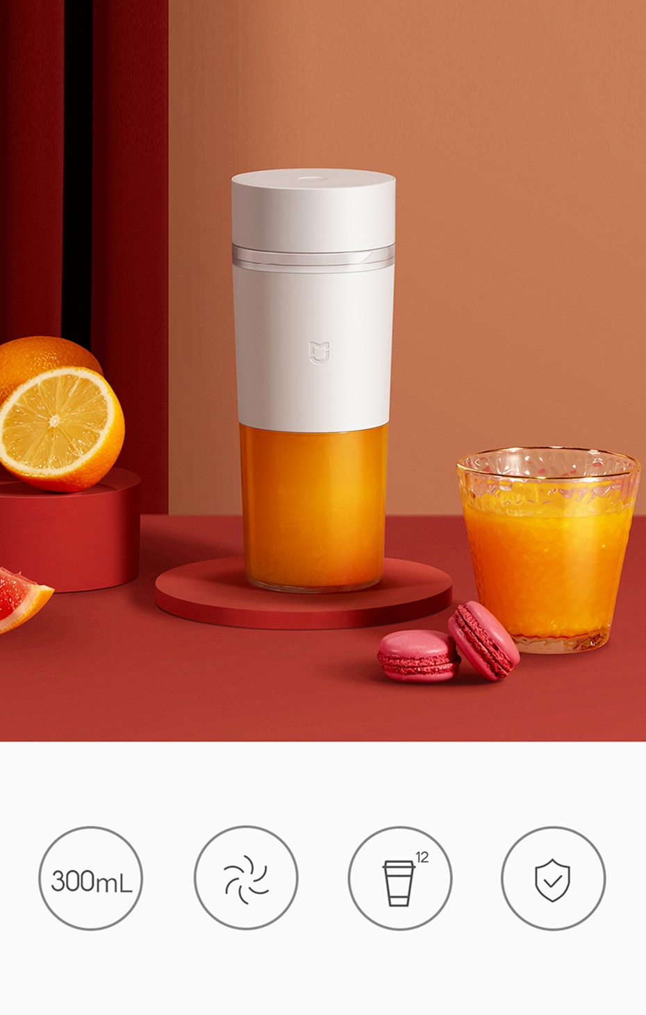 Xiaomi MIJIA Portable Juicer Cup 300ML MJZZB01PL Electric Mini Blender ...