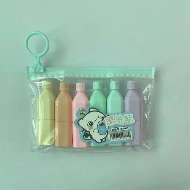 Mini bottle Shape Planet Colorful Highlighter Markers, 6pcs/set ...