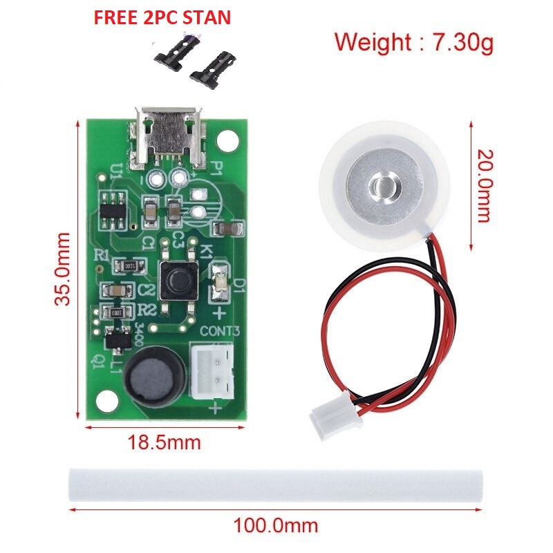 Ultrasonic Mist Maker Atomizing Fogger Humidifier Module D20mm Mist ...