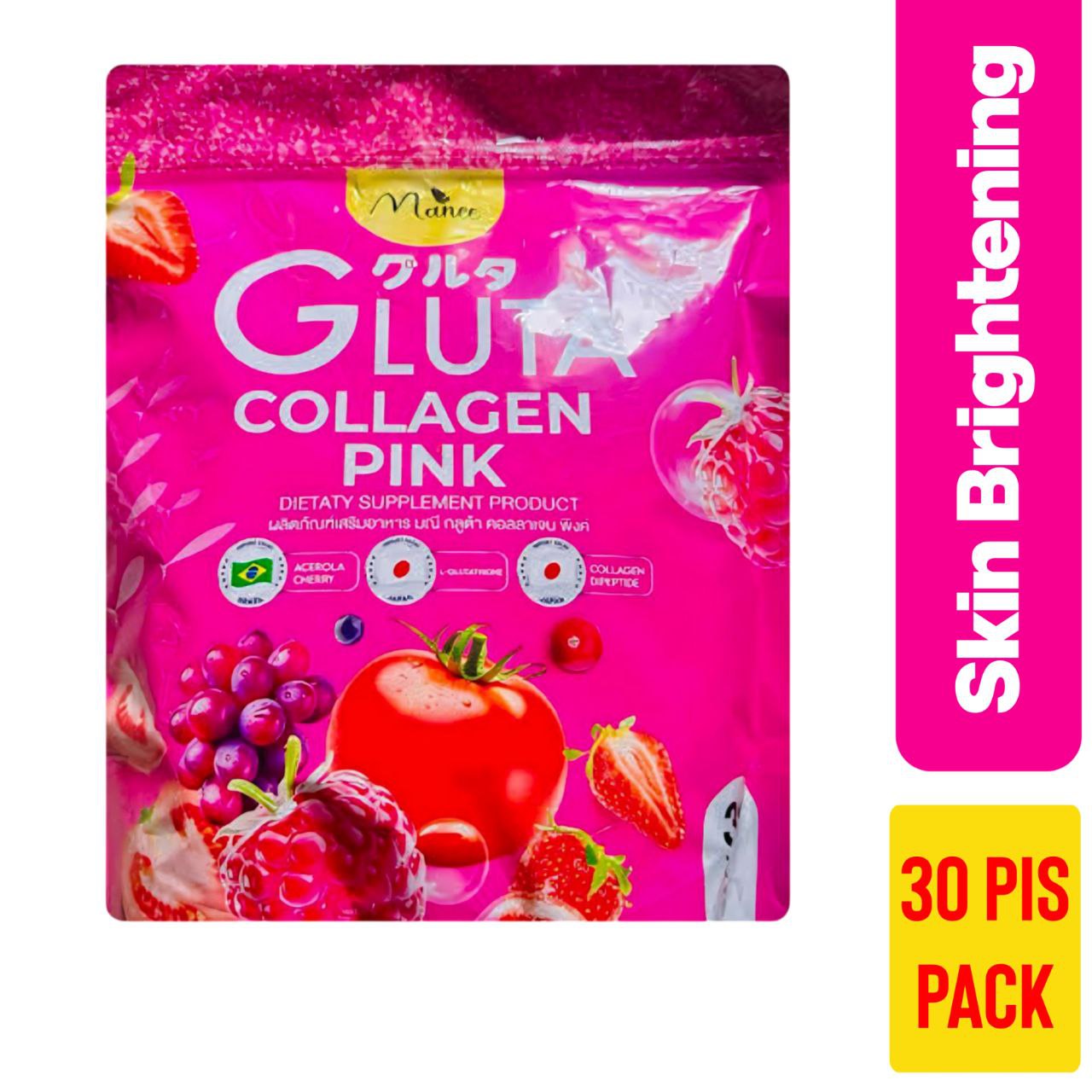 Manee Gluta Collagen Pink Juice – 30 Sachets | Skin Whitening, Glowing ...