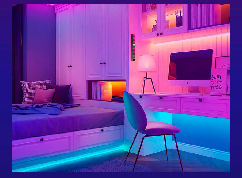 Voice-Controlled RGB LED Music Rhythm Light Bar – USB Rechargeable 32 ...