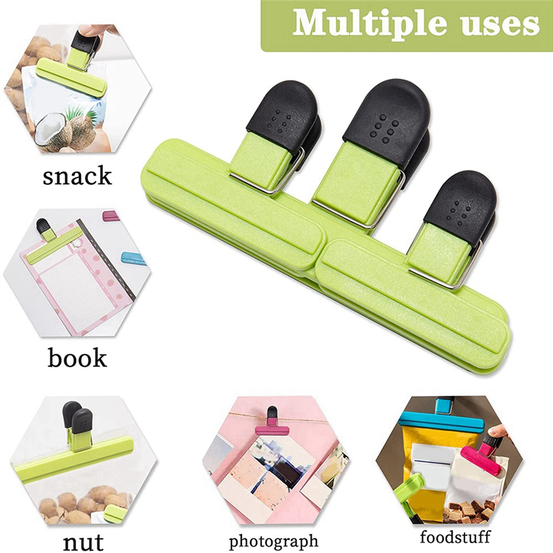 9 Pack Food Bag Clips Kitchen Clips Chip Bag Sealing Clips (3 BIG & 6 ...