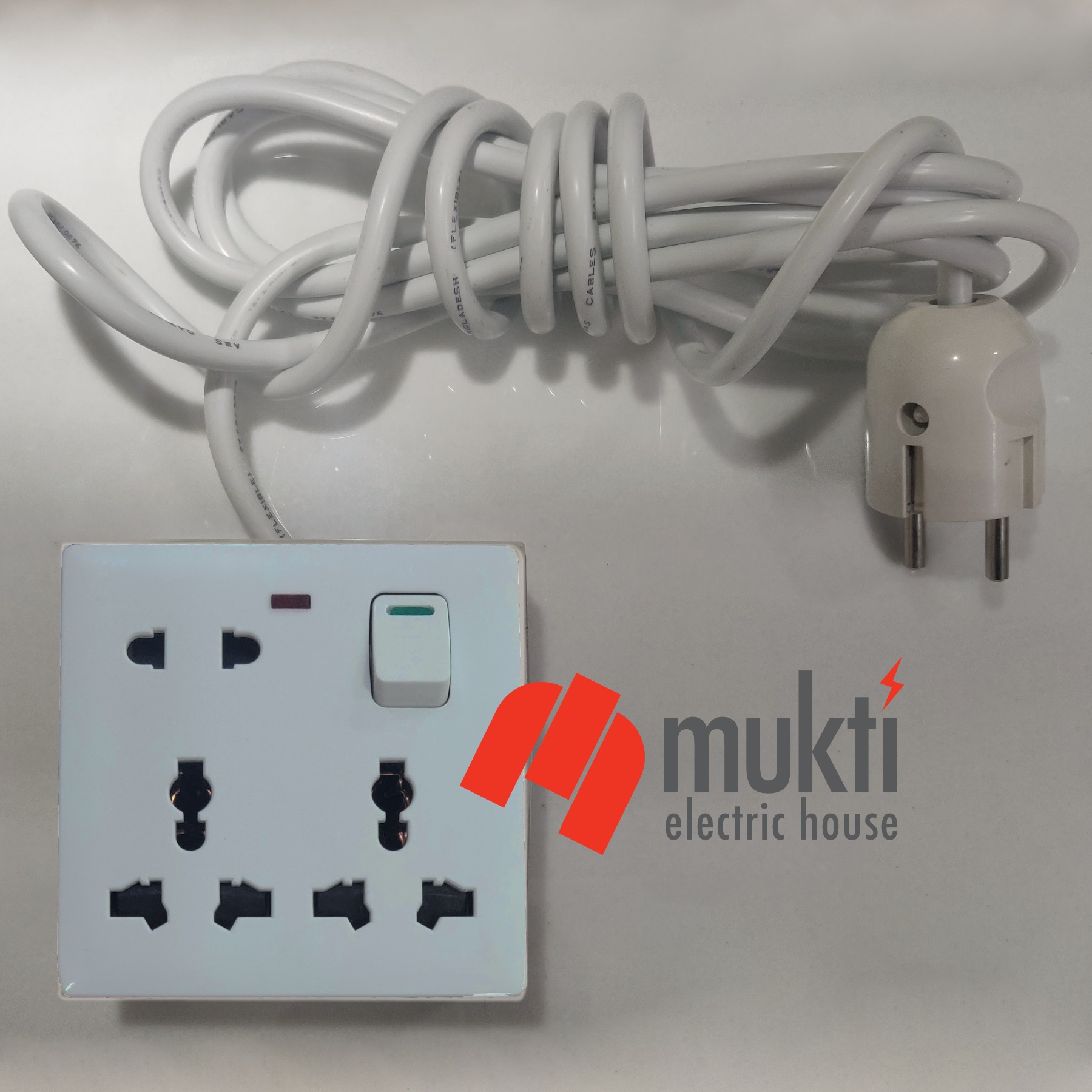 Multi Plug Custom Made 8 Pin 1 Gang Point Extension Socket with Switch ...