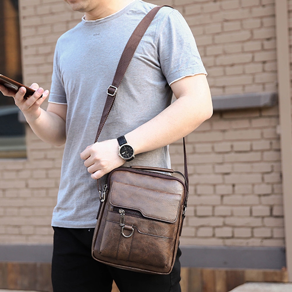 Vintage Man Bags PU Leather Shoulder Bags For Men Business Messenger ...