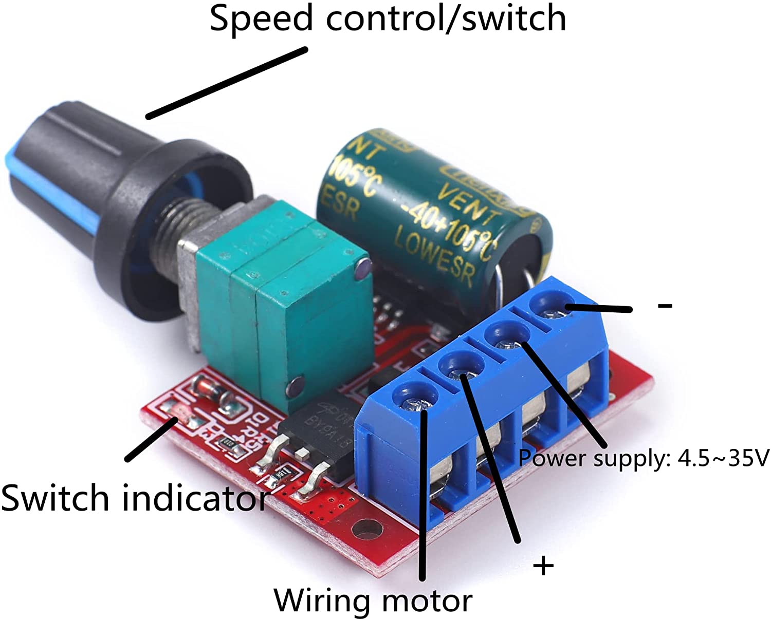 High-Quality 5V-28V 12V 24V 5A PWM DC Motor Speed Control Switch ...