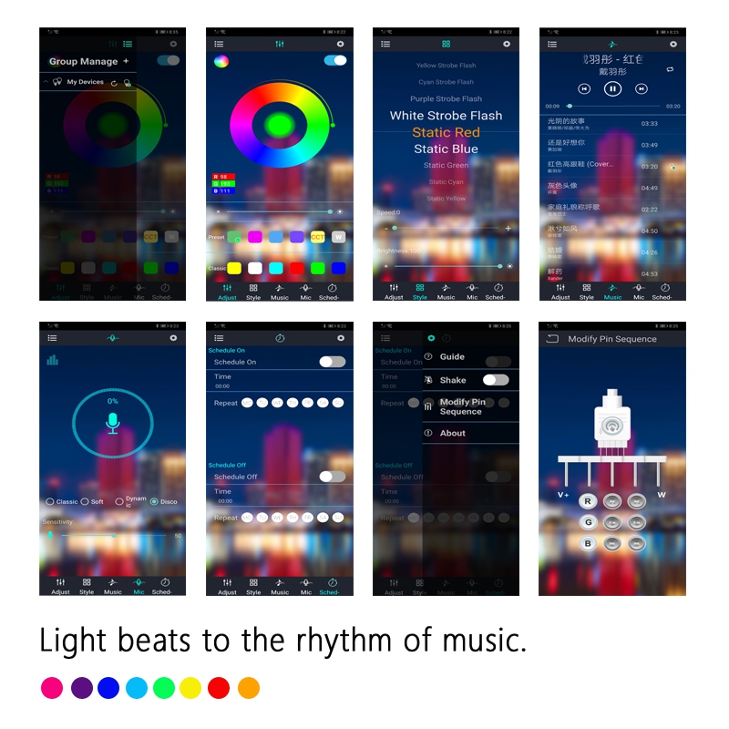 RGB Led Controller APP Bluetooth RGB Music Controller for Led Strip ...