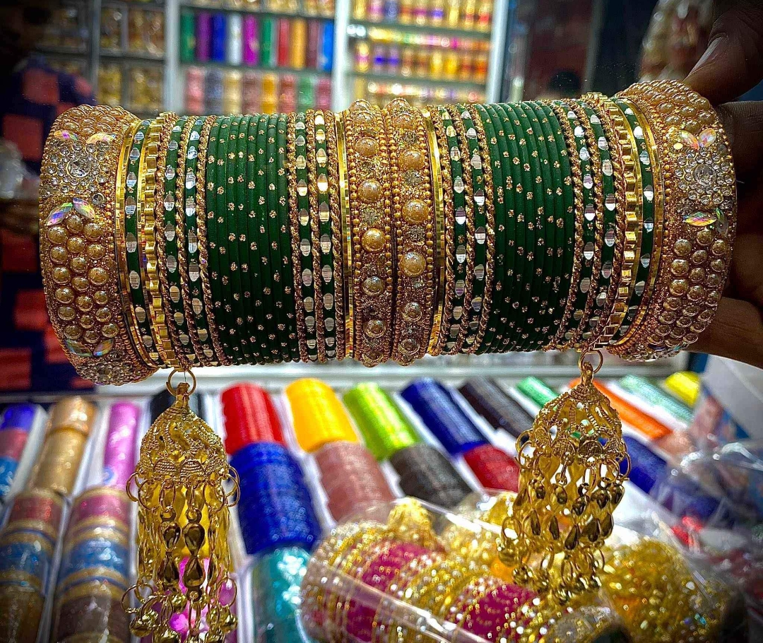 1 Set New Indian Bridal Jhumka Pekhom Bangles/Churi Package For Girls ...