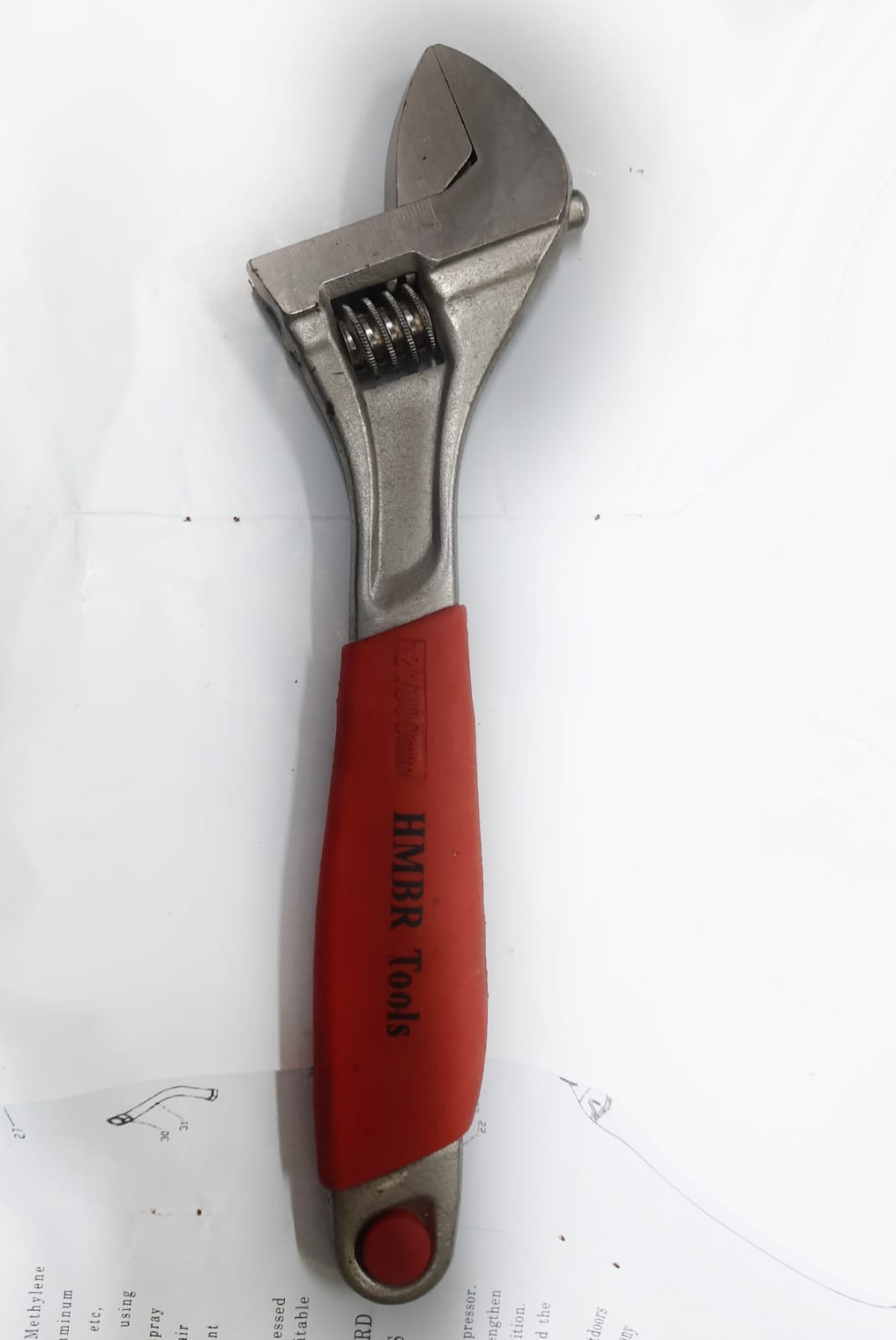 Adjustable Wrench 12 Inch with RED Rubber Grip Handle 300mm Heavy Duty ...