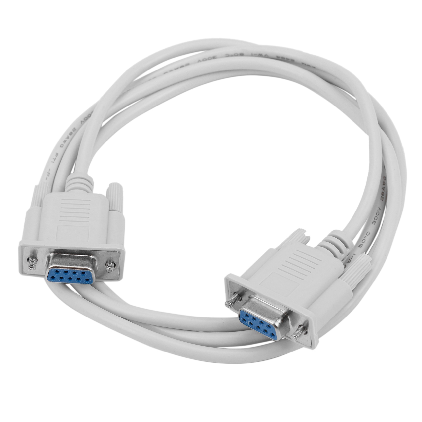1PC 5ft F / F Serial RS232 Null Modem Cable Female to Female DB9 FTA Connection 9 Pin Data COM ...