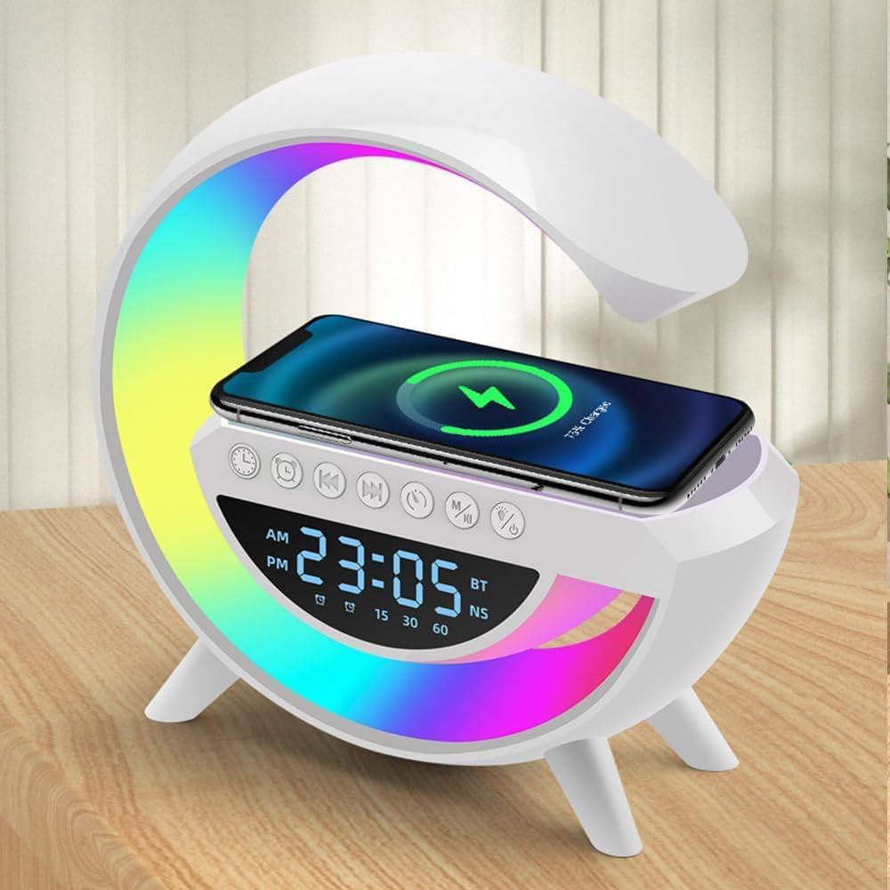 G600 Bluetooth Speaker with FM Radio RGB Light Table Lamp Wireless ...