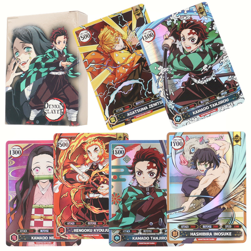 50PCS Demon Slayer Cards English Version SSR Card Ultra Rare Card ...