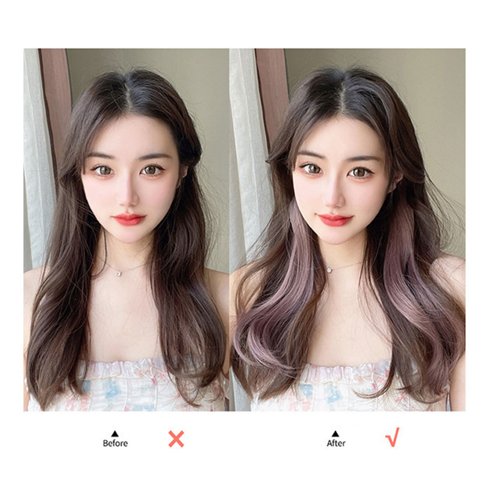 JM One Piece Colored Large Wave Long Curly Wig Ear Hanging Dye Hair ...