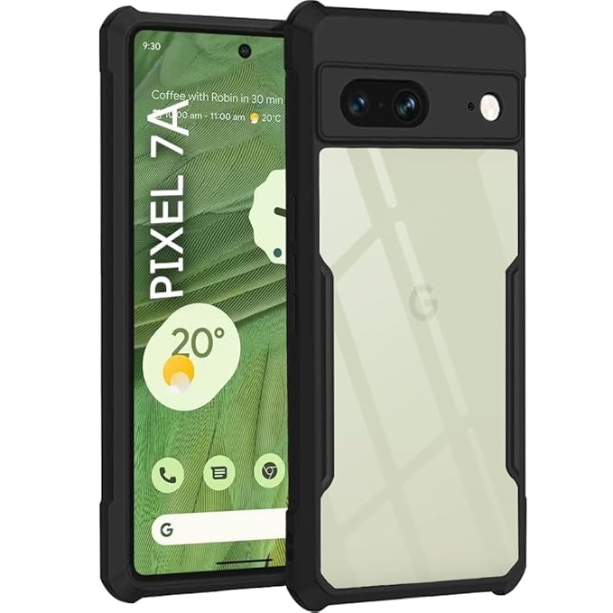 Google pixel 7a Protective Black Border Crystal Clear Xundd Mobile Back ...
