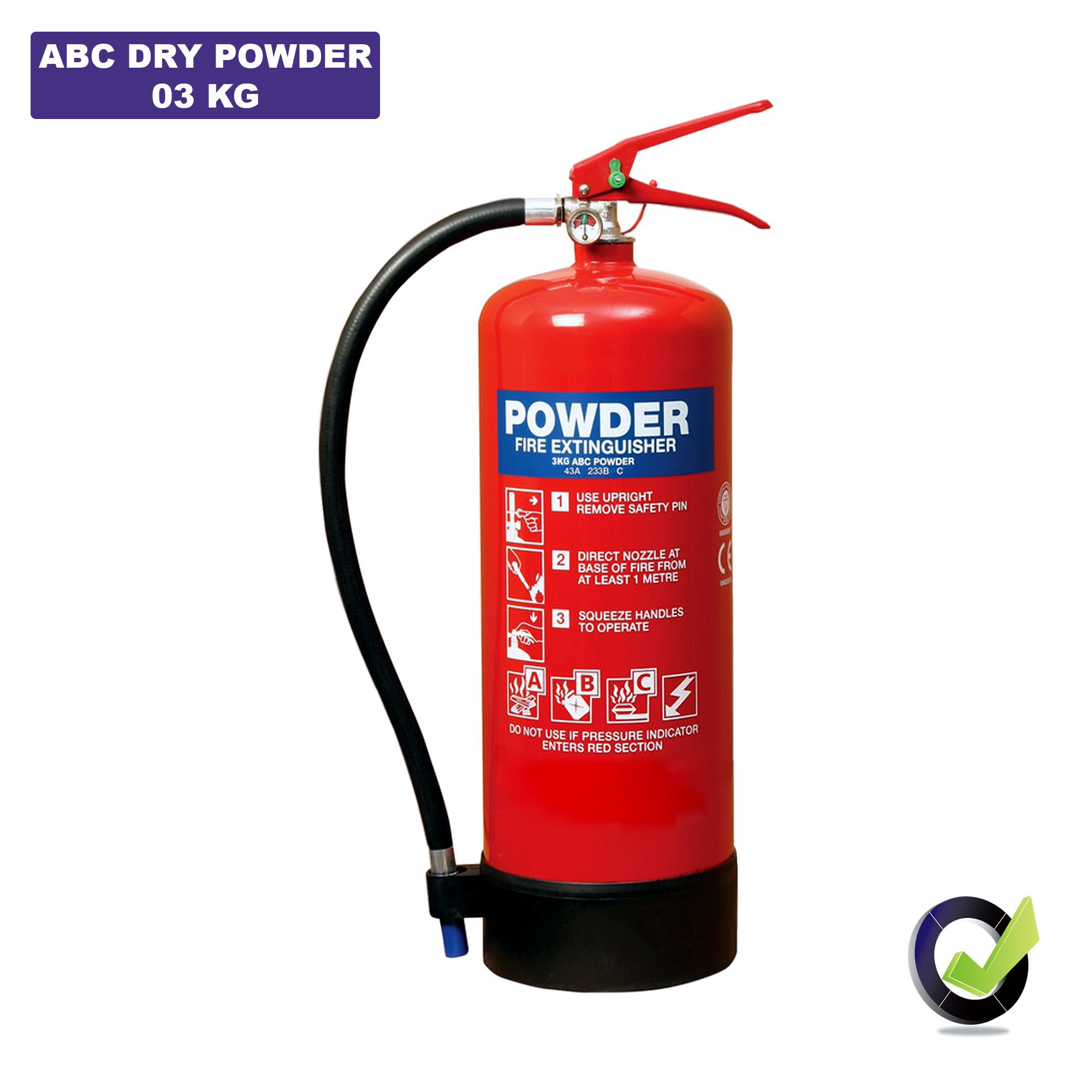 Fire Extinguisher ABC Dry Chemical Powder 03 KG-Red | Daraz.com.bd