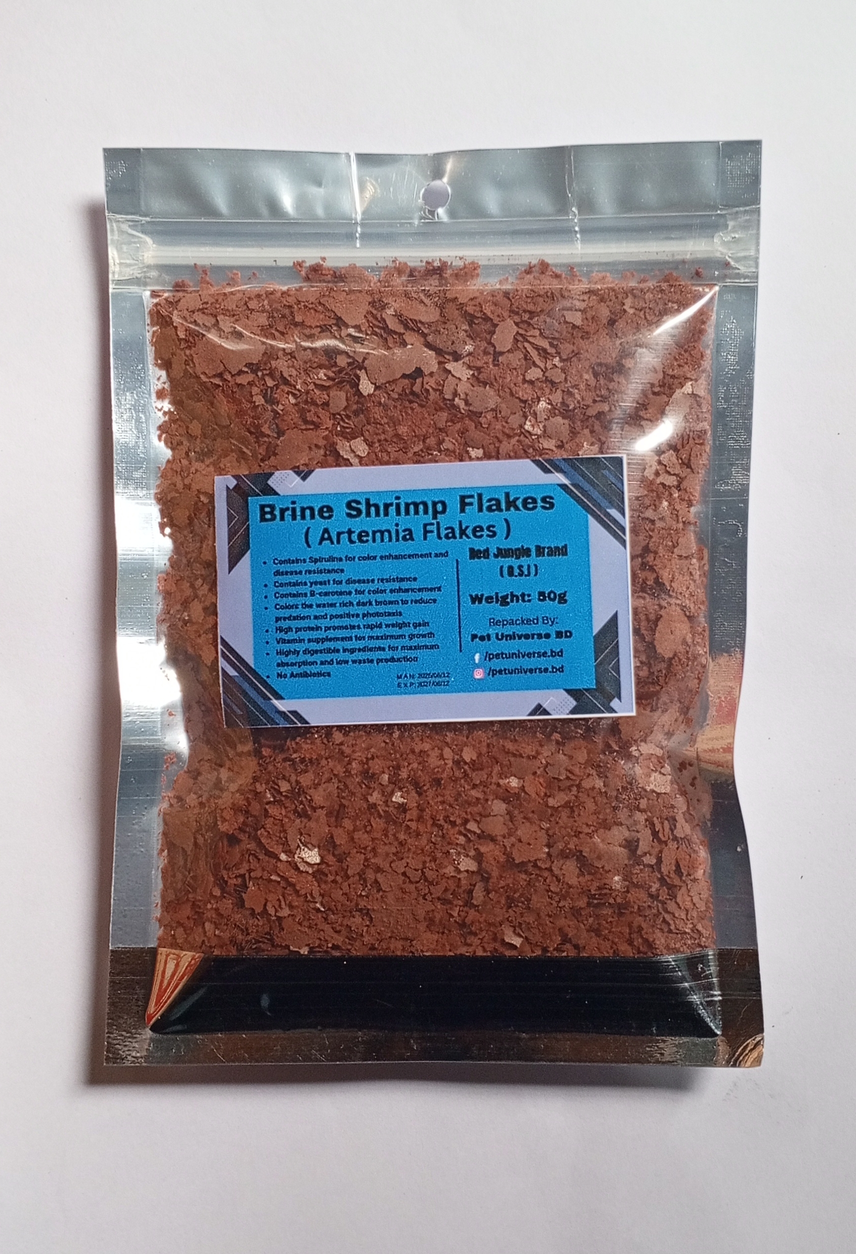 50 Grams Brine Shrimp Flakes ( Artemia Flakes) Red Jungle Brand ( O.S.I ...