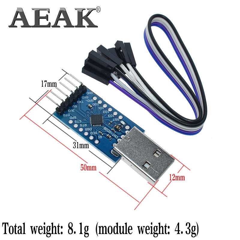 【Beauty Code】（NEW）AEAK CP2104 USB 2.0 to TTL UART 6PIN Module Serial ...