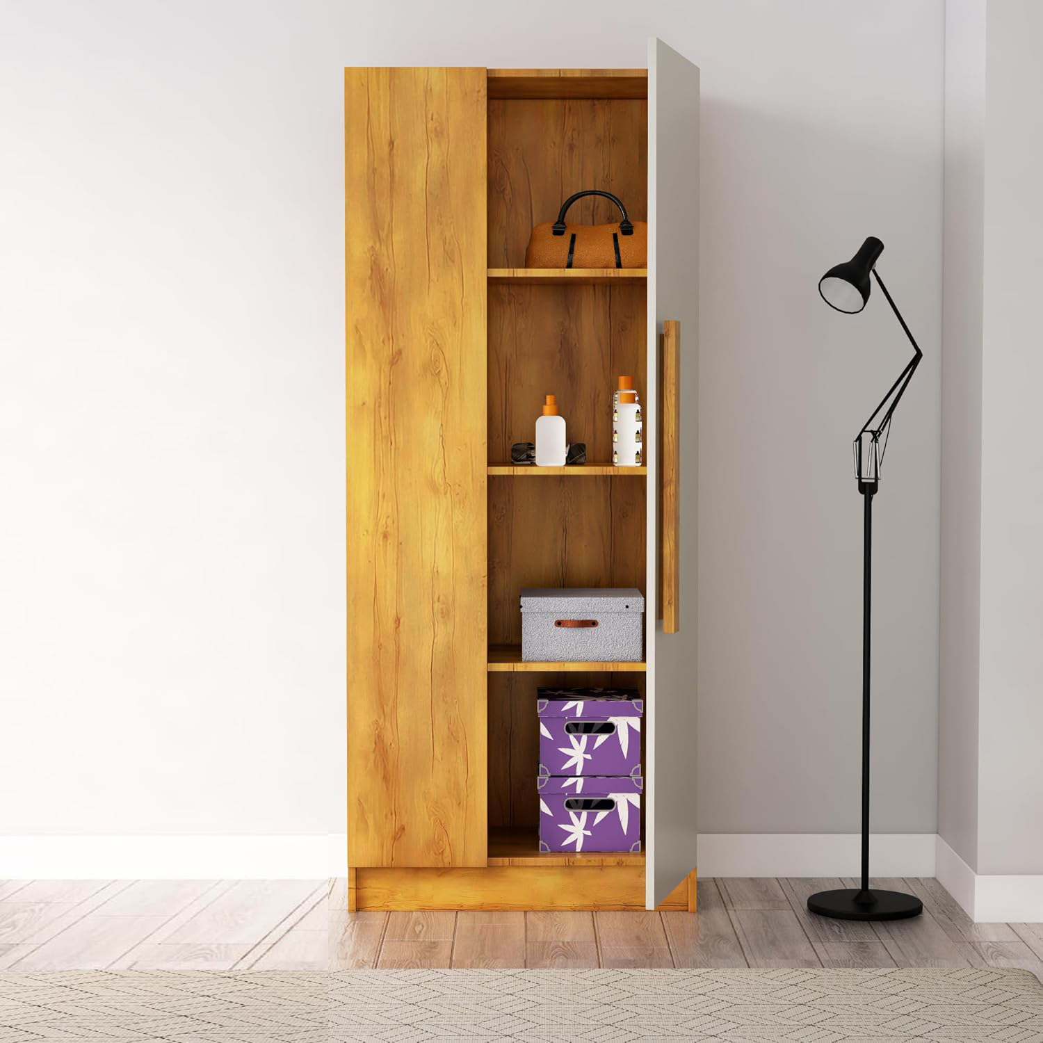 New Design Almirah for Clothes & Storage Shelf , 1 Part Wooden Handle ...