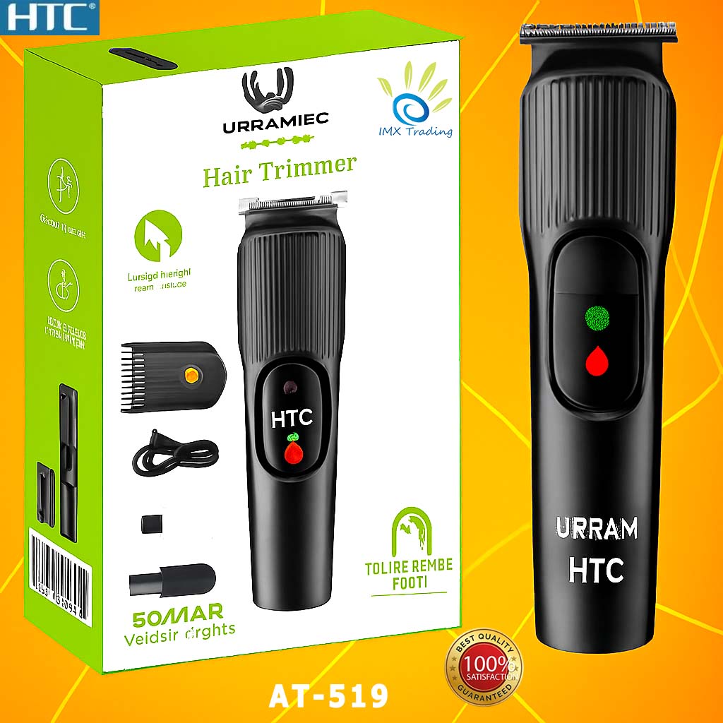HTC AT-519 Rechargeable Hair Trimmer – Lithium Battery, LED Indicator ...