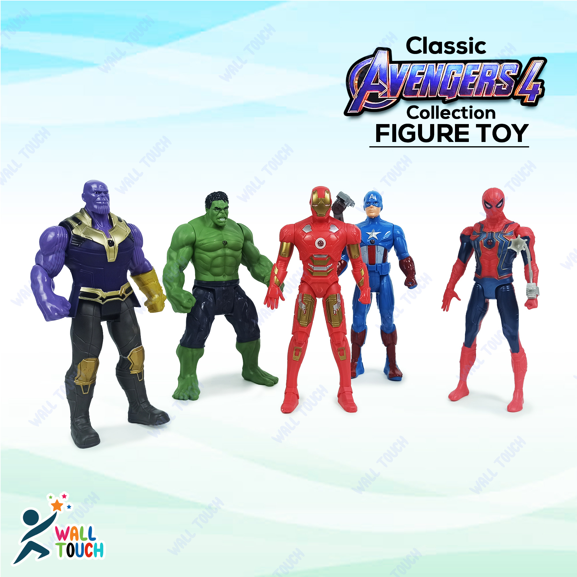 Avengers Iron Man, Captain America, Hulk, Spider-Man, and Thanos Action ...