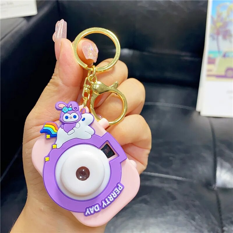Mini Cartoon Cute Fox Projector Action Figure Key Chain Creative Bunny ...