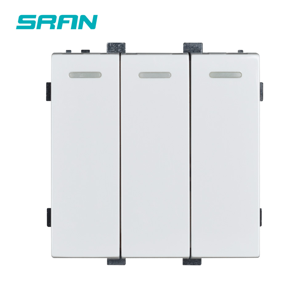 SRAN A6 Series White Glass Panel Wall Switch EU French Power Socket USB ...
