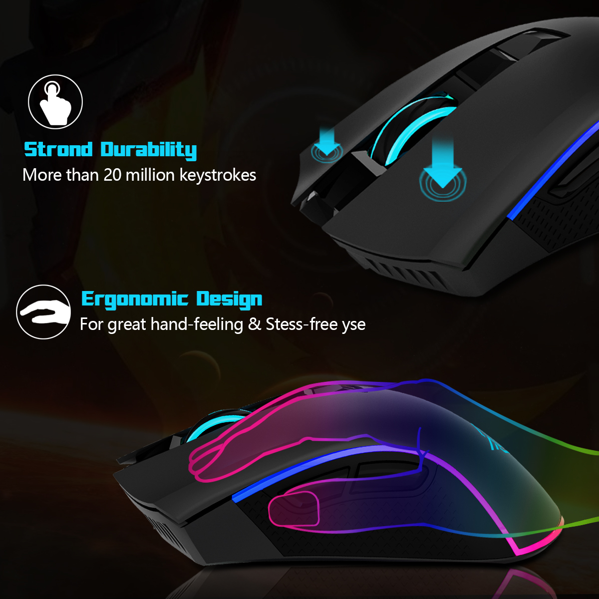 T9 DPI Adjustable KEYWIN X6 LED Gaming Mouse | New Gaming Mouse Mause ...
