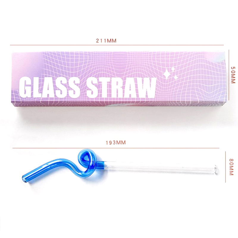 1Pc Glass Straws Twist Reusable Straws Heat Resistant Glass Straw ...