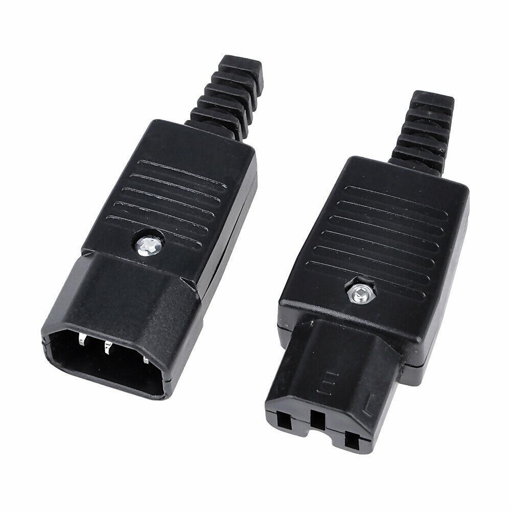 250V 10A Rewireable IEC BX-09 BX-10 Male Female Inline Socket & Plug ...